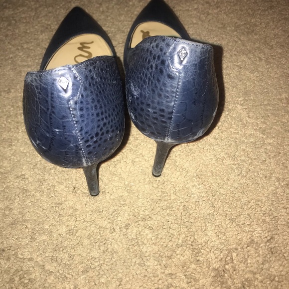 Sam Edelman | Shoes | Navy Blue Leather Pumps | Poshmark